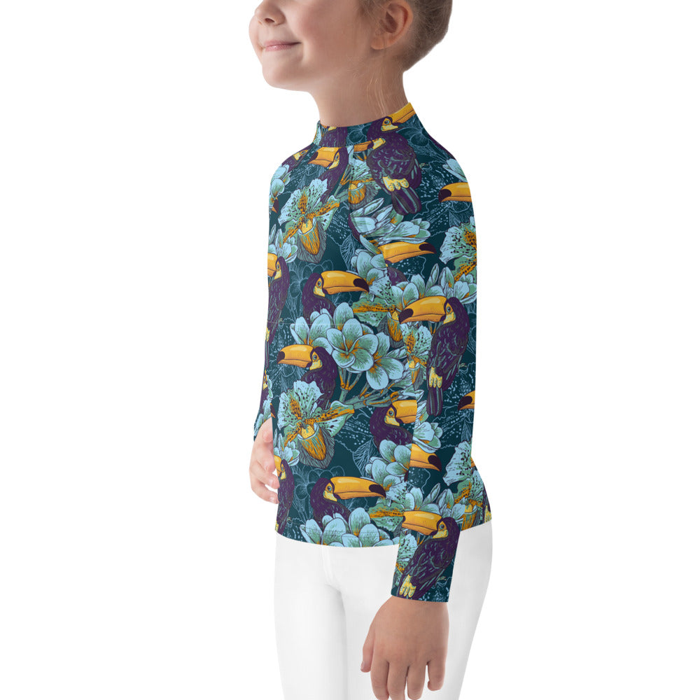 Tropical tuscan birds Kids Rash Guard – Surfersandyogis